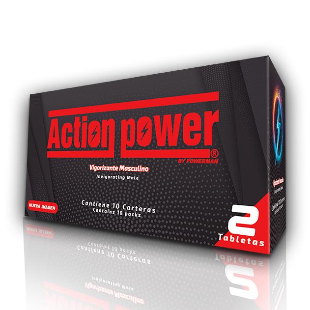 20 Pastillas Action Power Vigorizante Natural para Hombres - Fórmula c ...